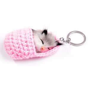 Cute Nation | Accessories | New Cute Sleeping Cat Handbag Charm ...
